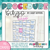 Back to School Procedure BINGO (Editable - Multiple Templates) – Fair ...