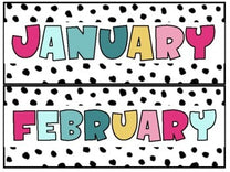 Classroom Calendar - Printable (Black and White Dots & Colors) YOU ARE ...