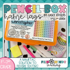 Flexible Seating Pencil Box Name Tags - 1st & 2nd Grade (Editable ...