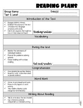 Guided Reading Lesson Plan Template – Fair Winds Teaching