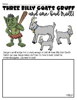Three Billy Goats Gruff Bridge Building STEAM Activity – Fair Winds ...
